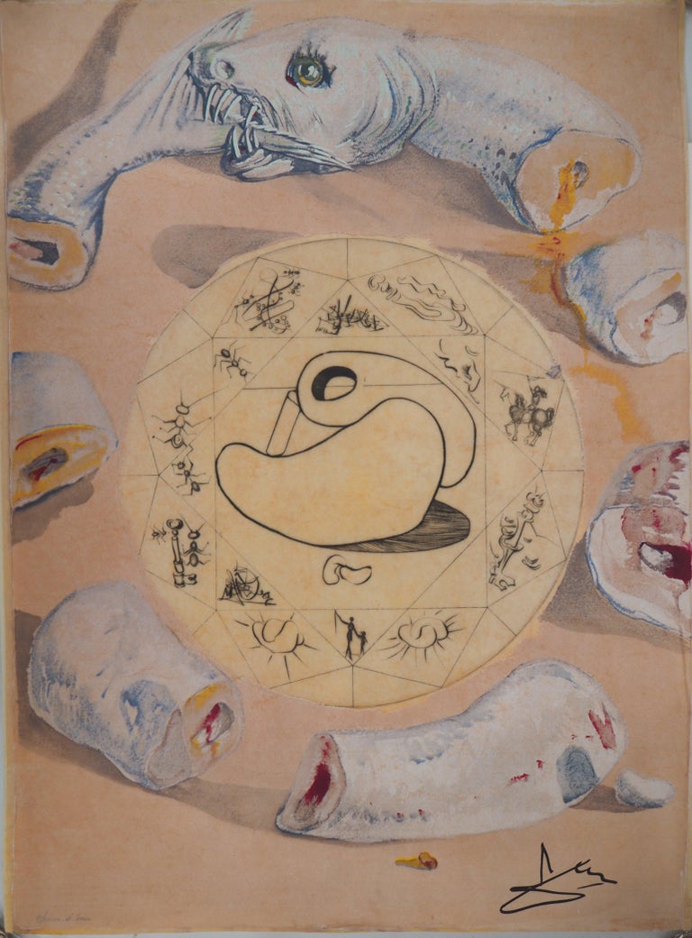 Salvador Dalí­ - Alchemy : The Wheel (Ouroboros) - Original Lithograph ...