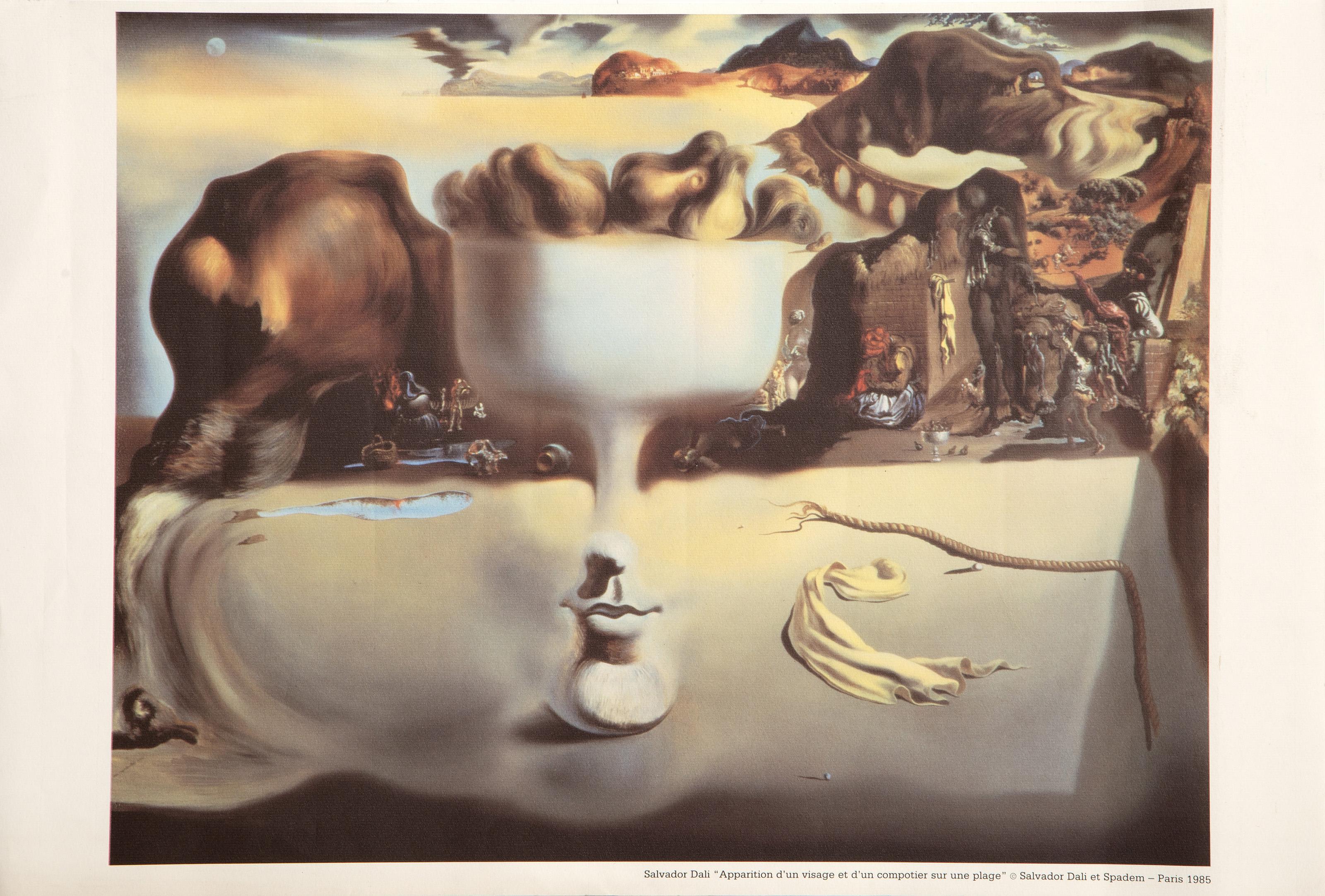 Salvador Dalí­ - Apparition d'un visage et d'un compotier sur une plage ...