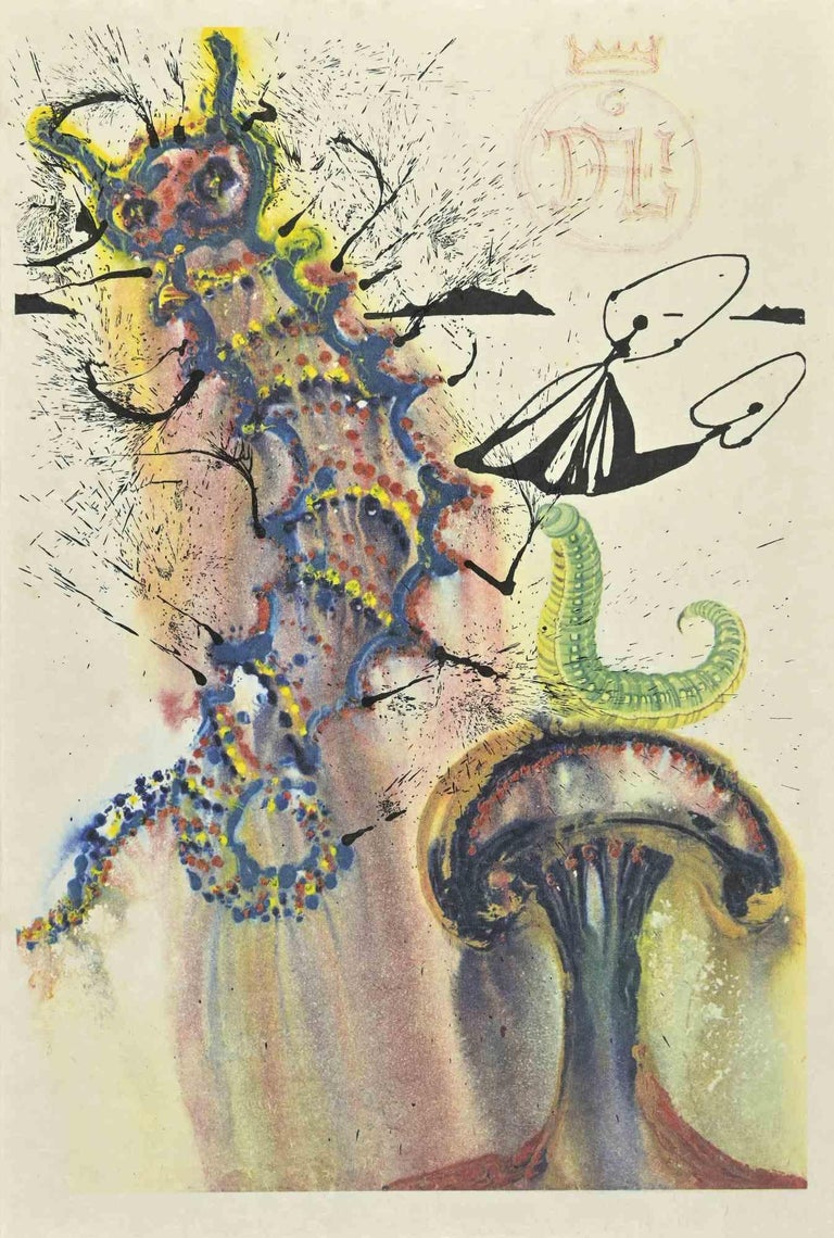 Caterpillar - Héliogravure from "Alice in Wonderland"- 1969 For Sale at 1stDibs