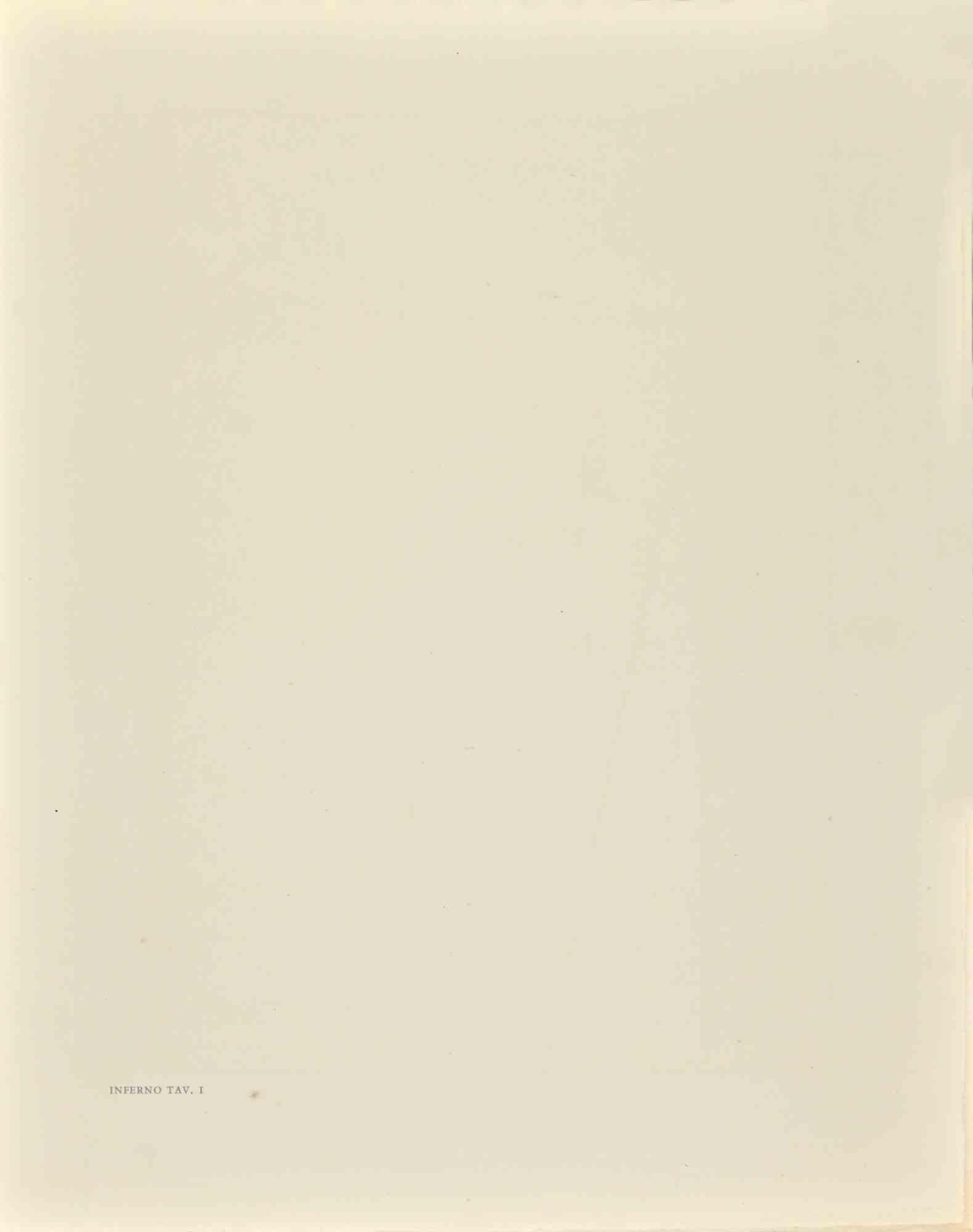 Dante Alighieri in the Dark Forest - Woodcut Print - 1963 at 1stDibs