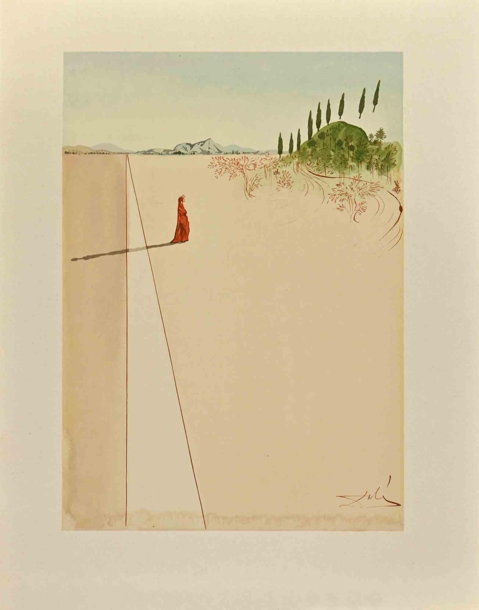 Dante Alighieri in the Dark Forest - Woodcut Print - 1963 at 1stDibs