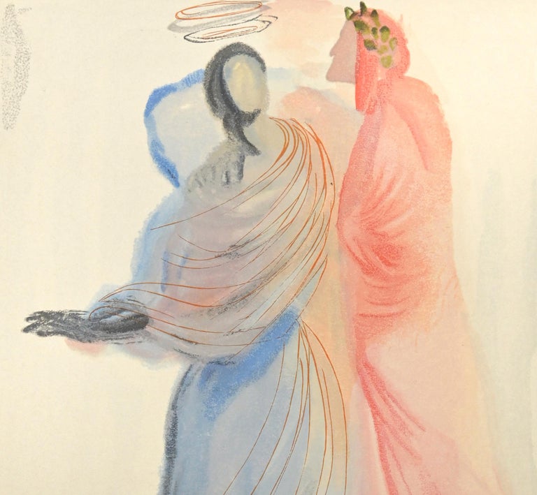 Dante And Beatrice - Woodcut - 1963 For Sale at 1stDibs