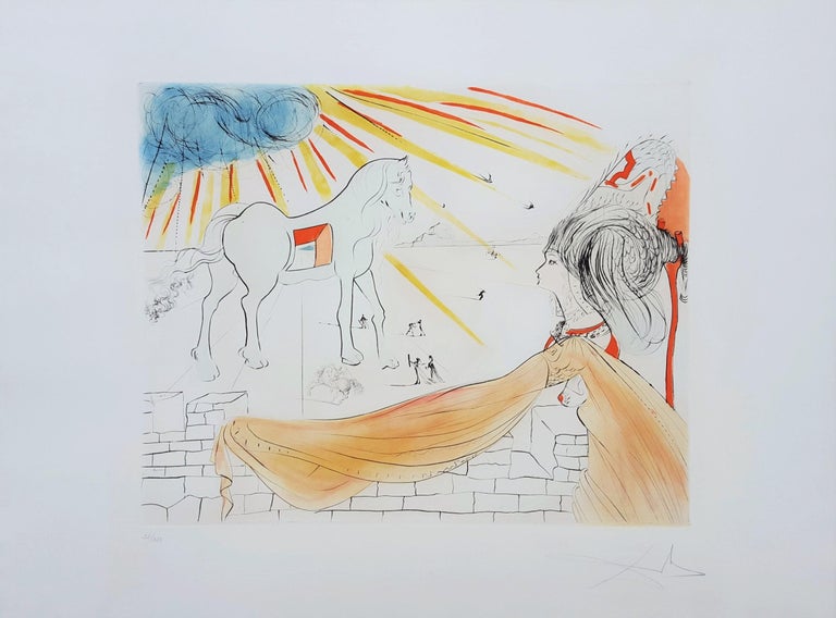 Salvador Dalí­ - Helen and the Trojan Horse (Hélène et le cheval de ...