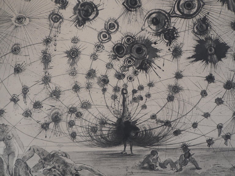 Salvador Dalí­ - Mythology : Argus (the Peacock) - Original etching ...