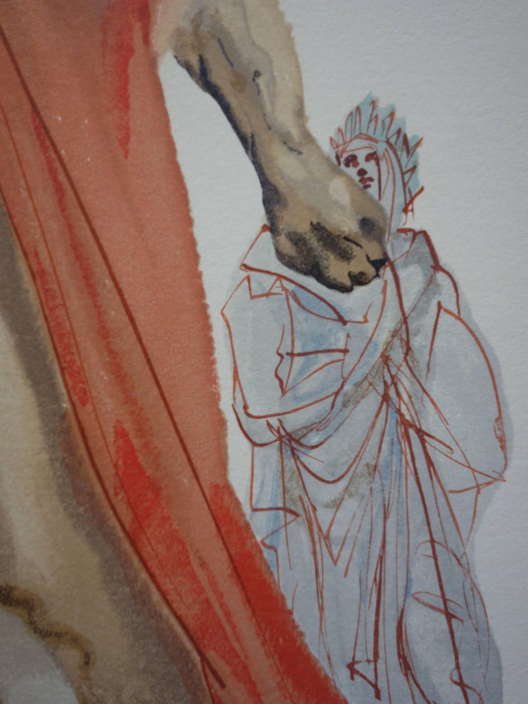 Purgatory 5 - The reproaches of Virgil - Color Woodcut - 1963 at 1stDibs