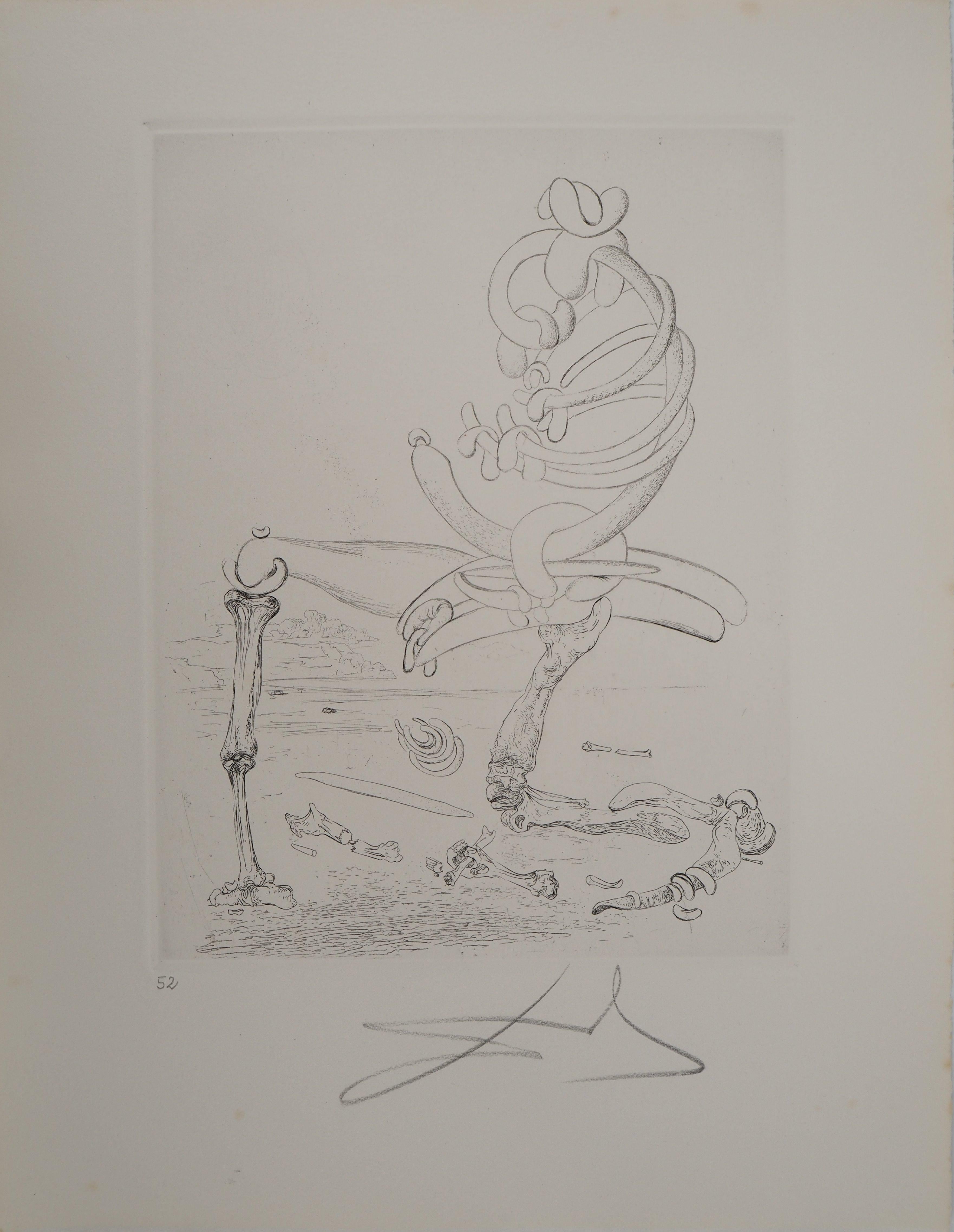 Salvador Dalí­ - Surrealist Composition with Bones and Beans - Original ...