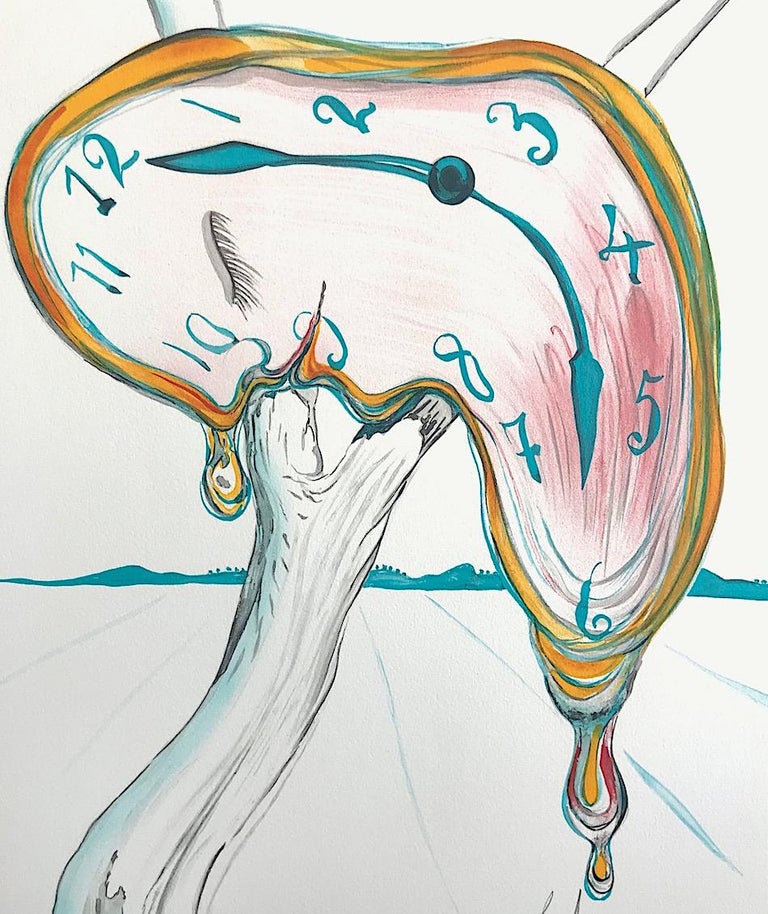 Salvador Dalí­ – „EAR OF TIME Melting Clock, handsignierte Lithographie ...
