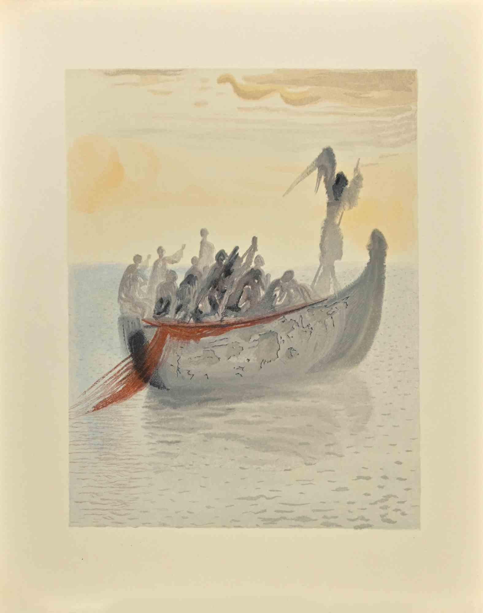 The Boat of the Penitents - Woodcut Print - 1963 at 1stDibs