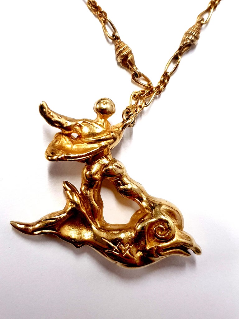 Salvador Dalí­ - Salvador Dali - The Man and the Dolphin - Signed Gold ...