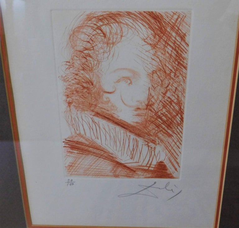 Salvador Dali "Self Portrait" Hand Signed Limited Edition Etching at ...