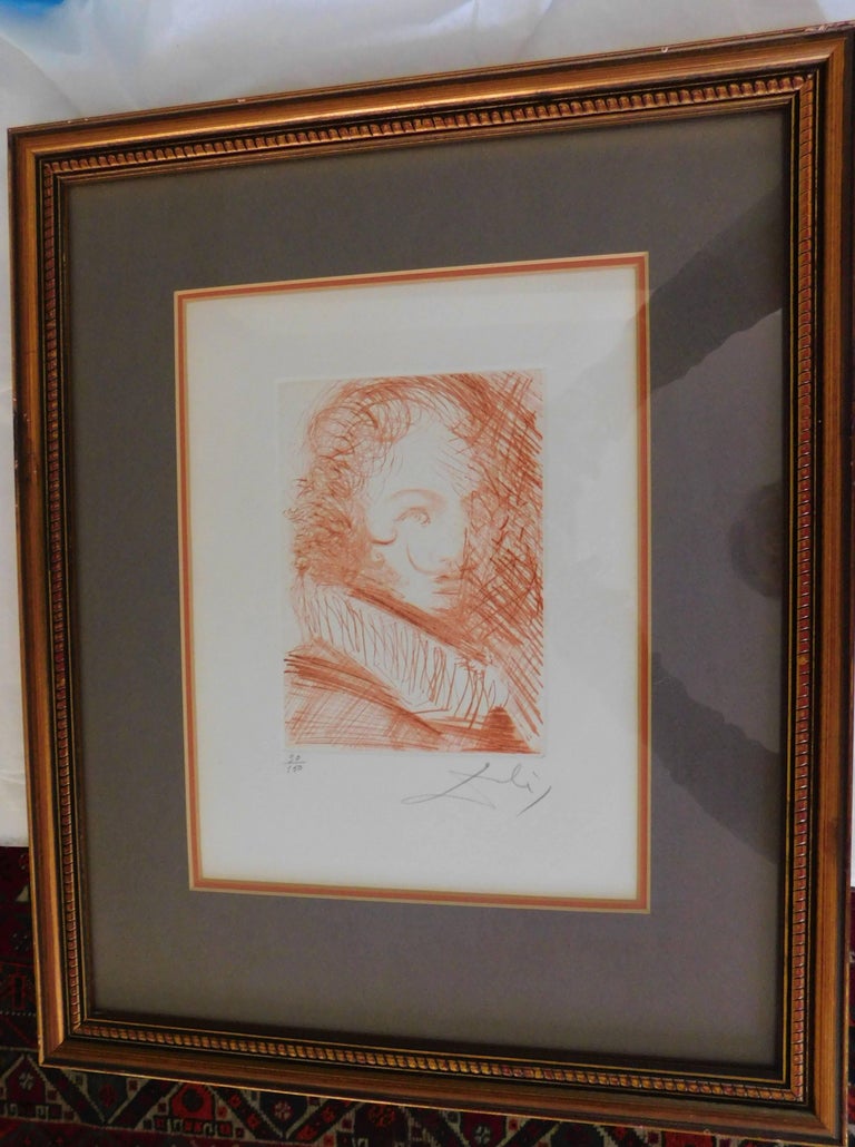 Salvador Dali "Self Portrait" Hand Signed Limited Edition Etching at ...