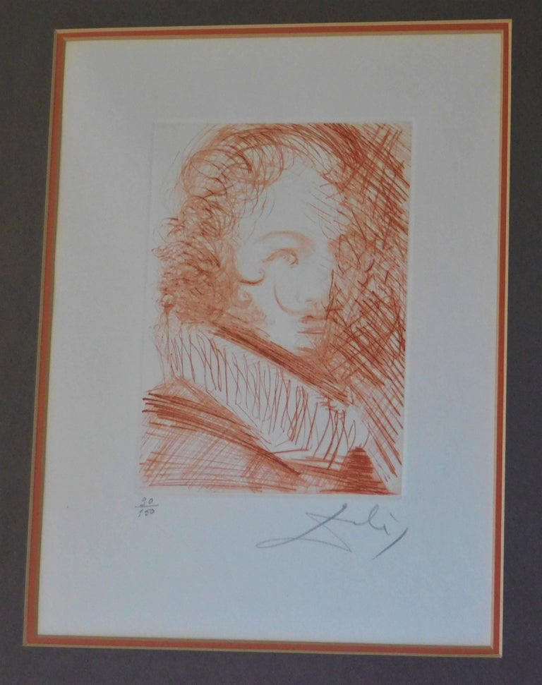 Salvador Dali "Self Portrait" Hand Signed Limited Edition Etching at ...