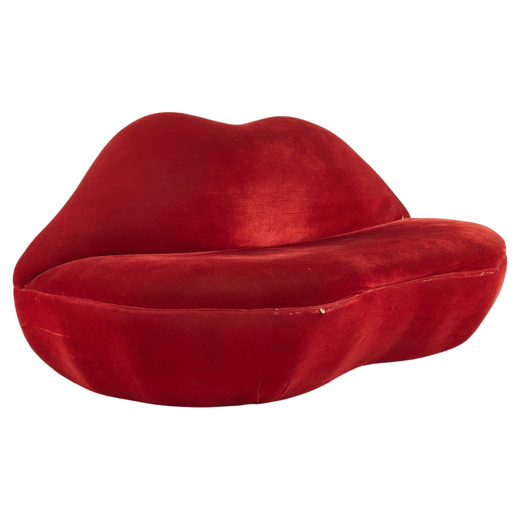 "Lips" Sofa After Salvador Dali, Later Interpretation at 1stDibs