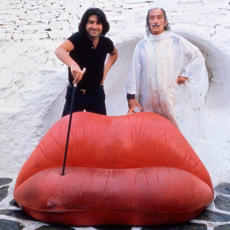 Salvador Dali Surrealist 'Salivasofa' Unique Prototype Red Lips Sofa ...