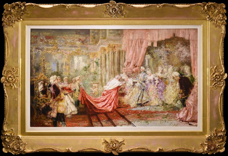Salvador Sánchez Barbudo - Spanish Rococo scene in a palace. Elegant ...