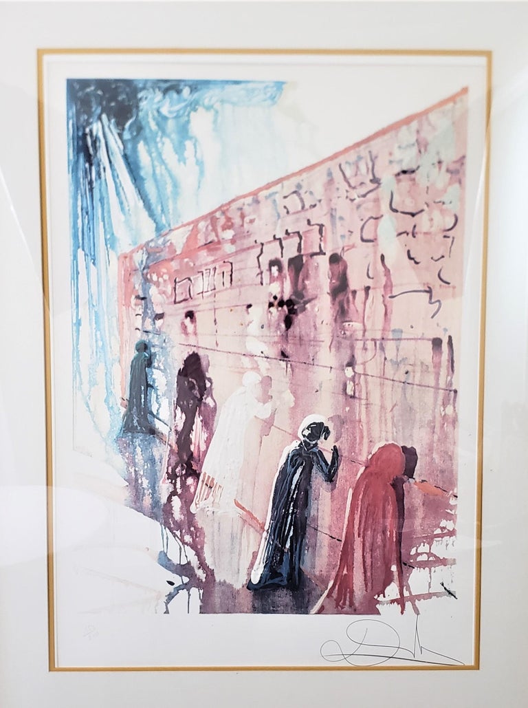 Salvadore Dali Signed 'Wailing Wall' Lithograph #183/250 in a Gallery ...