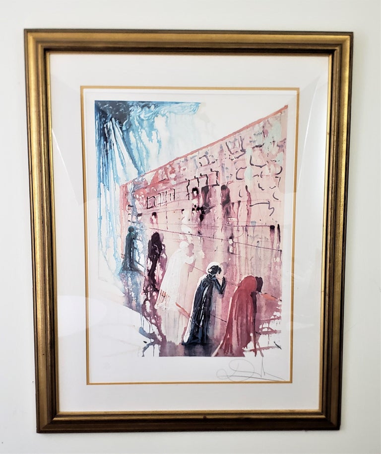 Salvadore Dali Signed 'Wailing Wall' Lithograph #183/250 in a Gallery ...