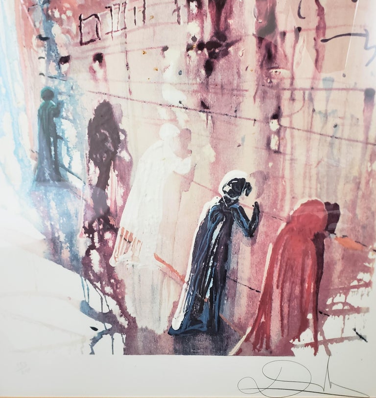 Salvadore Dali Signed 'Wailing Wall' Lithograph #183/250 in a Gallery ...