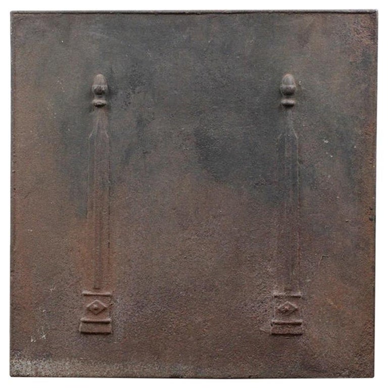 Salvaged Antique Cast Acorn Columns Fire Back, 20th Century For Sale at ...