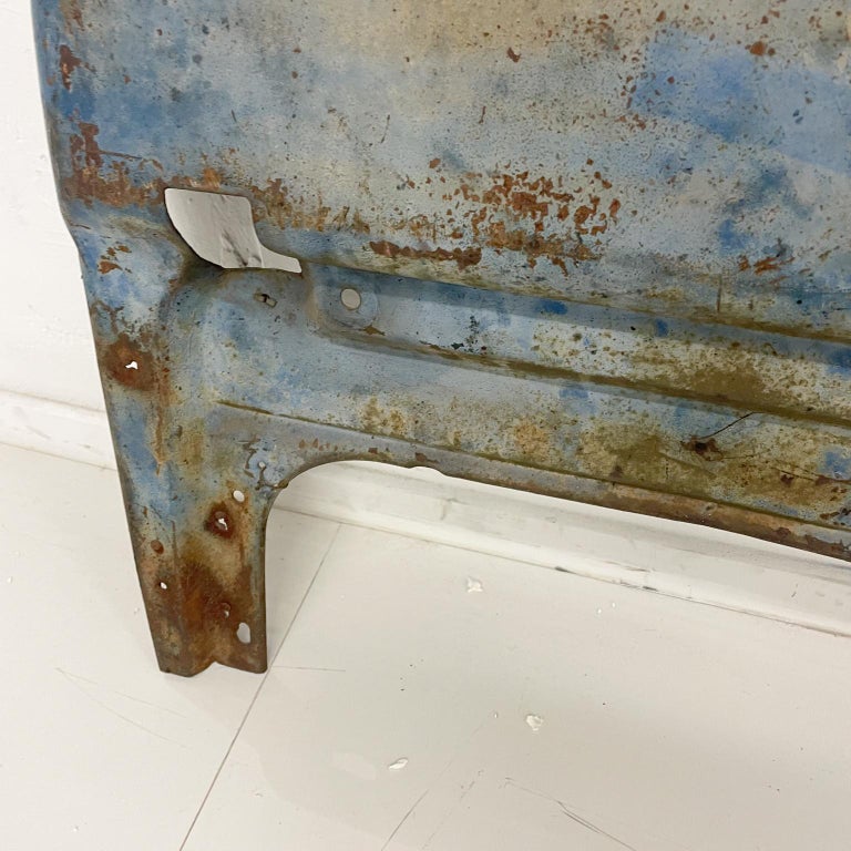 Salvaged Art Industrial Blue Beauty Oxidized Metal Piece Tarnished ...