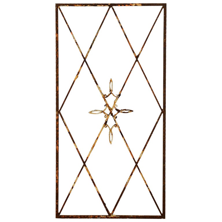Salvaged Cast Iron Diamond Rectangular Panel, 20th Century For Sale at ...