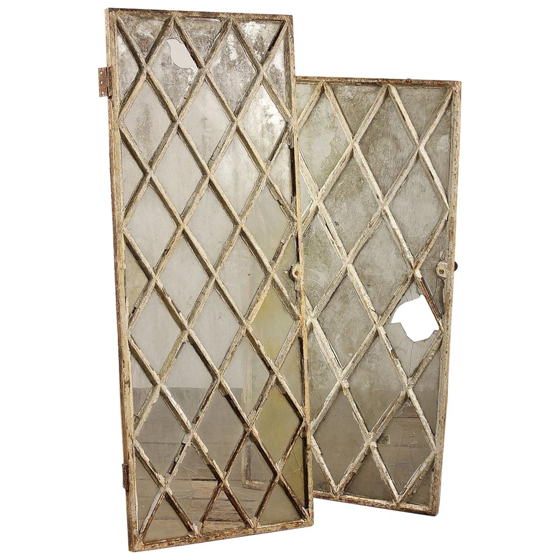 Salvaged Diamond Patterned Cast Iron Windows, 20th Century For Sale at ...
