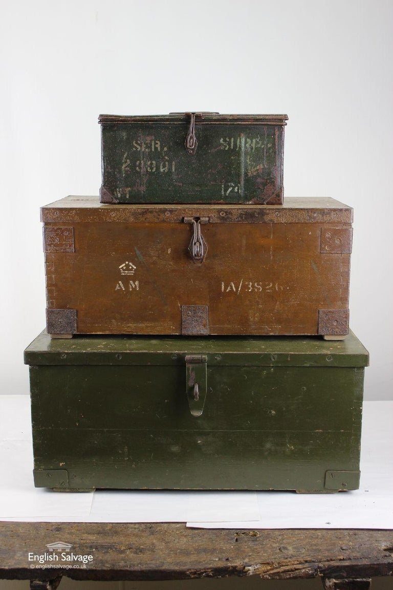 Salvaged Ex-Military Trunks/Storage Chests, 20th Century For Sale at ...