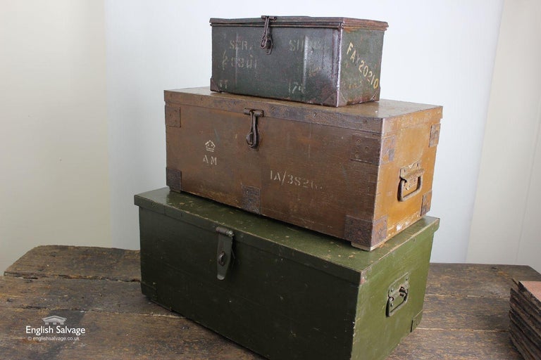 Salvaged Ex-Military Trunks/Storage Chests, 20th Century For Sale at ...