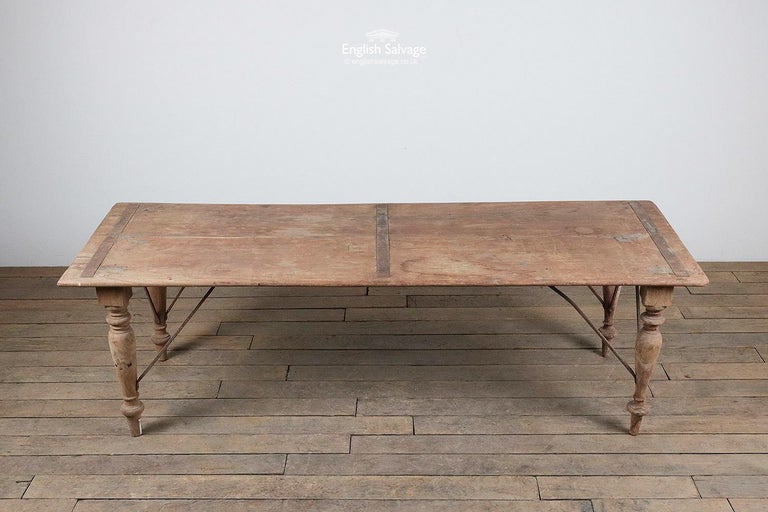 Salvaged Long and Low Rustic Wooden Table, 20th Century For Sale at 1stDibs