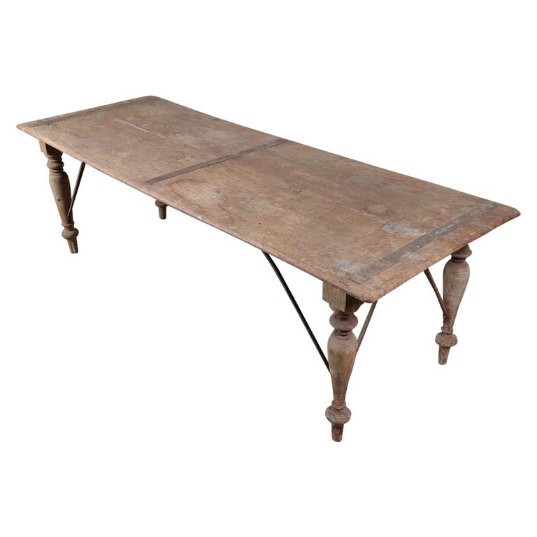 Salvaged Long and Low Rustic Wooden Table, 20th Century For Sale at 1stDibs