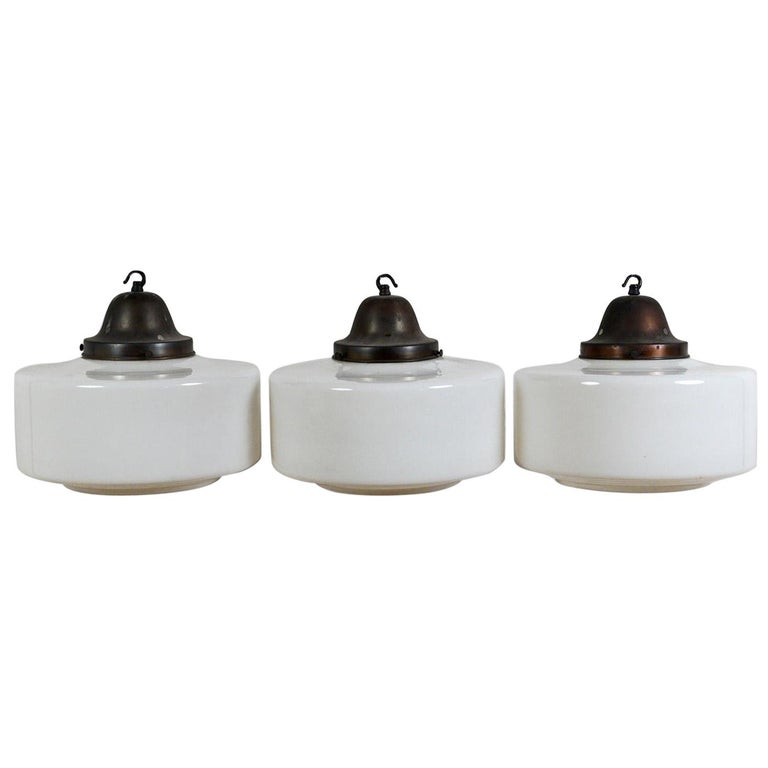 Salvaged Opaline Early 20th Century Chapel Lights For Sale at 1stDibs
