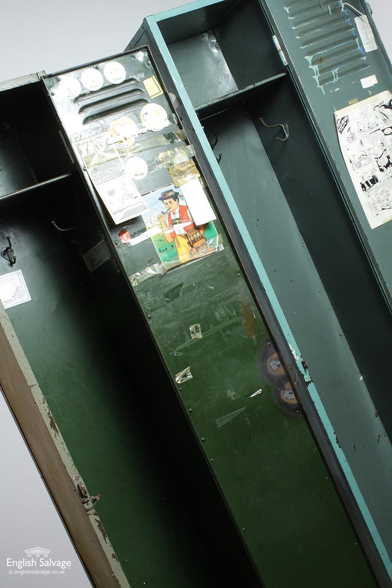 Salvaged Vintage Industrial Metal Lockers, 20th Century For Sale at 1stDibs