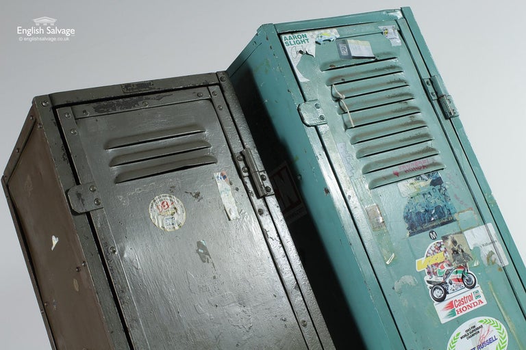 Salvaged Vintage Industrial Metal Lockers, 20th Century For Sale at 1stDibs