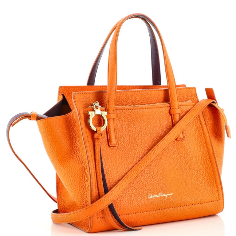 Salvatore Ferragamo Amy Tote Pebbled Leather Small For Sale at 1stDibs