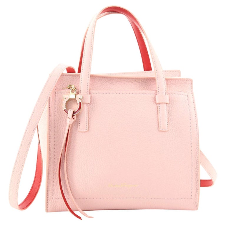 Salvatore Ferragamo Amy Tote Pebbled Leather Small For Sale at 1stDibs