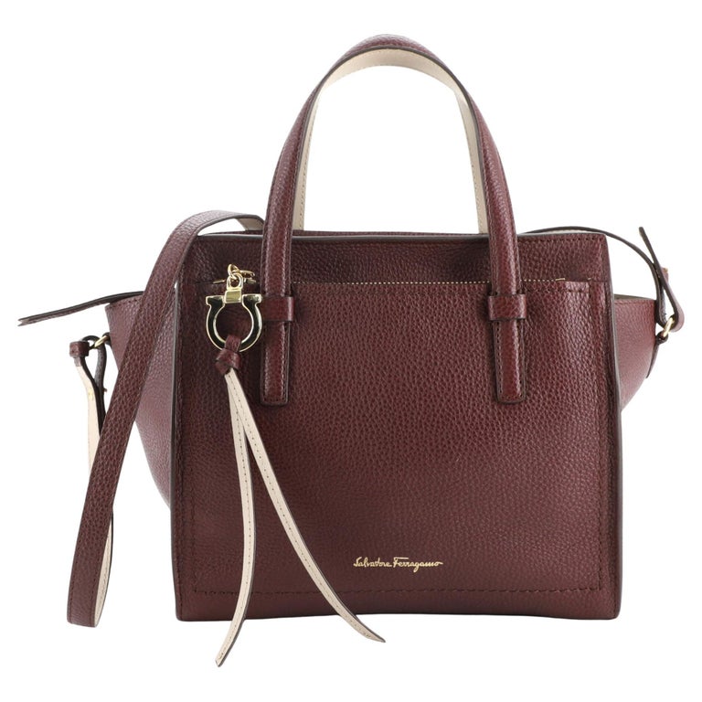 Salvatore Ferragamo Amy Tote Pebbled Leather Small For Sale at 1stDibs