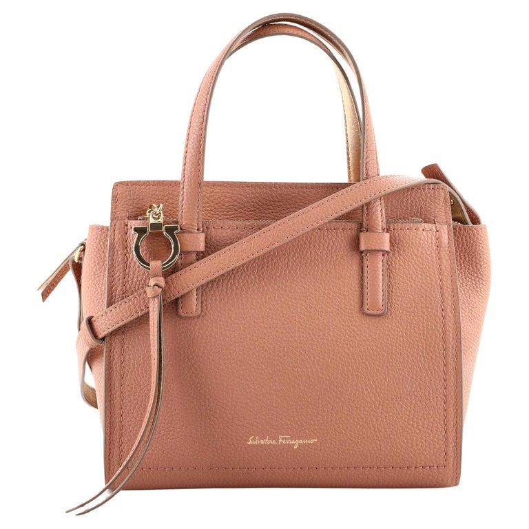 Salvatore Ferragamo Amy Tote Pebbled Leather Small For Sale at 1stDibs