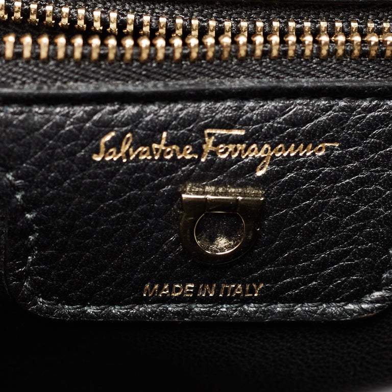 Salvatore Ferragamo Black Leather Studio Backpack at 1stDibs