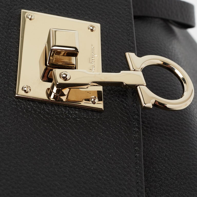 Salvatore Ferragamo Black Leather Studio Backpack at 1stDibs