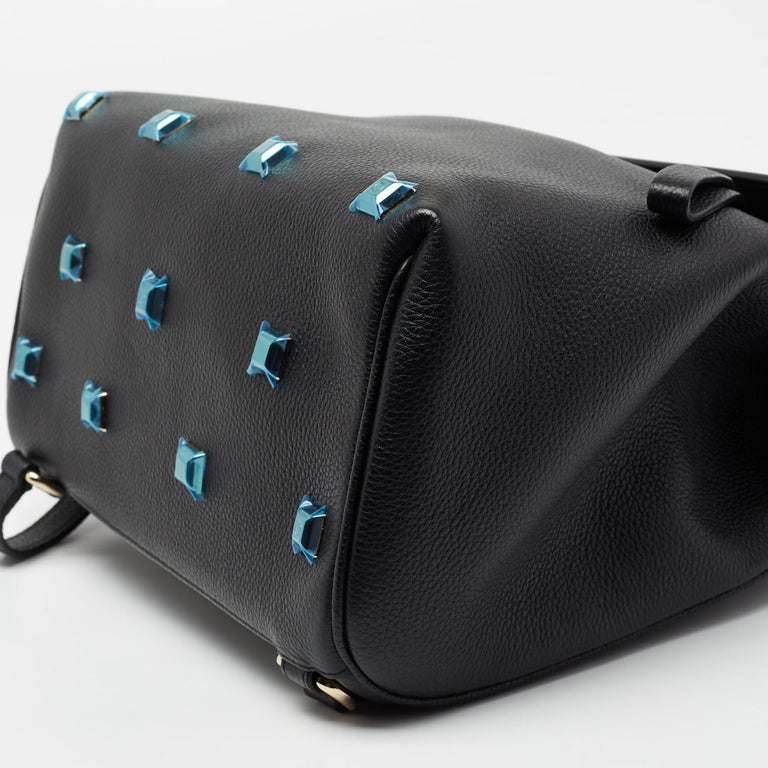 Salvatore Ferragamo Black Leather Studio Backpack at 1stDibs