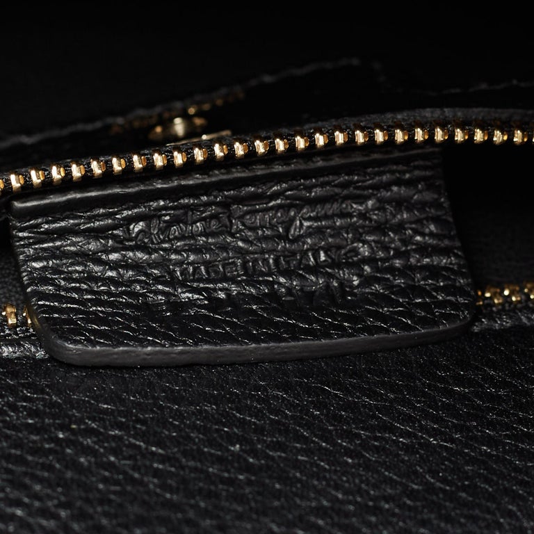Salvatore Ferragamo Black Leather Studio Backpack at 1stDibs