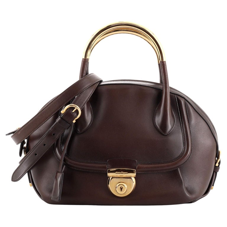 Salvatore Ferragamo Fiamma Satchel Leather with Metal Detail Medium For ...