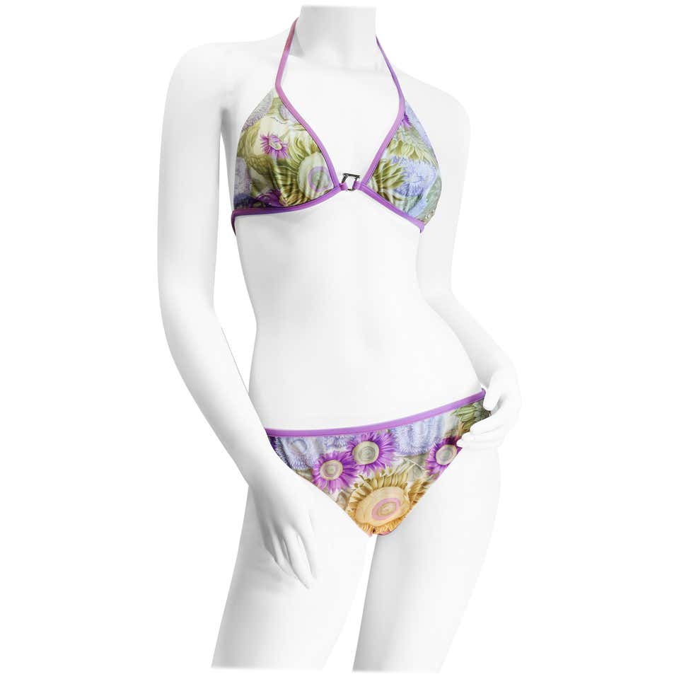 Gianni Versace Vintage Miami Barroco Print One Pïece Swimsuit For Sale