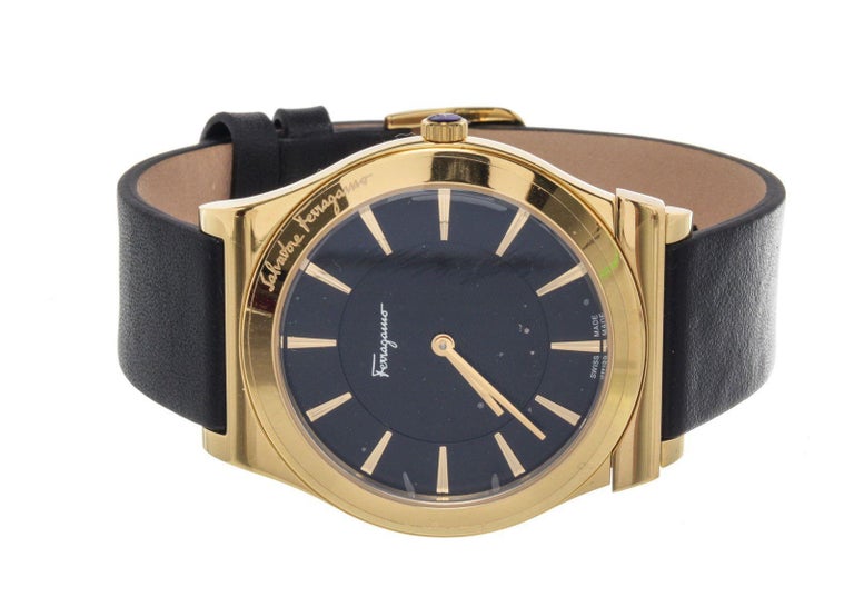 Salvatore Ferragamo Gold-tone Stainless Steel Quartz Watch at 1stDibs