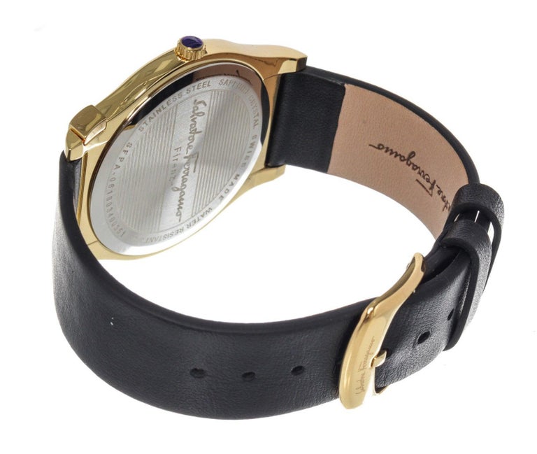 Salvatore Ferragamo Gold-tone Stainless Steel Quartz Watch at 1stDibs