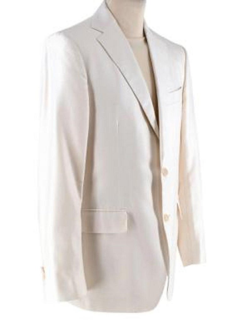 Salvatore Ferragamo Ivory Single Breasted Tailored Jacket For Sale at ...