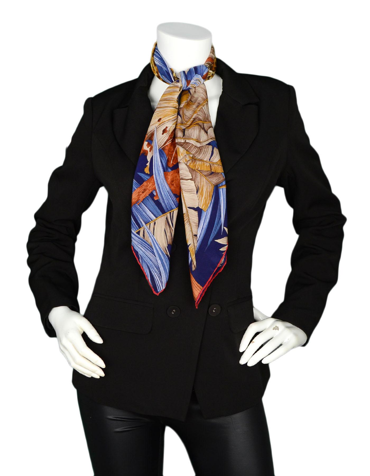 Salvatore Ferragamo Leopard Jungle Scene Silk Scarf 34" For Sale at 1stDibs