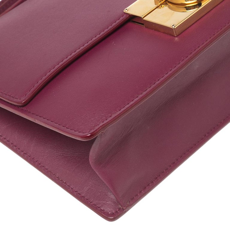 Salvatore Ferragamo Magenta Leather Gancio Lock Top Handle Bag For Sale ...