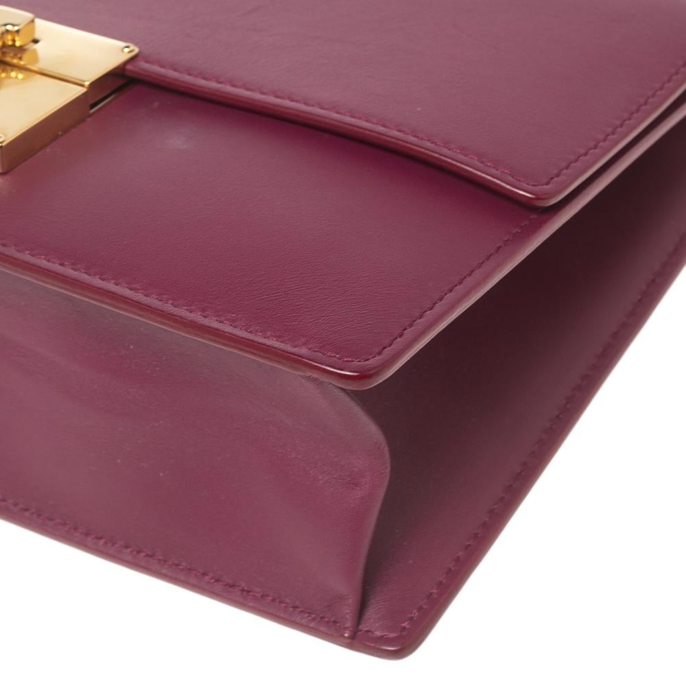 Salvatore Ferragamo Magenta Leather Gancio Lock Top Handle Bag For Sale ...