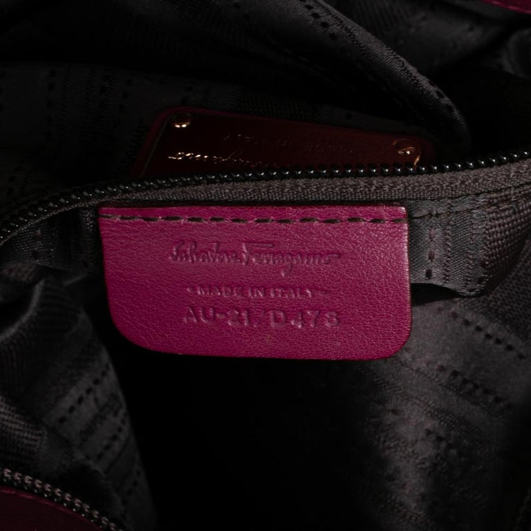 Salvatore Ferragamo Magenta Leather Lineage Shoulder Bag at 1stDibs